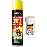 Insecto Wasp Nest Destroyer Foam & Insecto 3.5g Mini Smoke Bomb ...