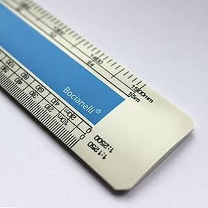 30cm Maßstab Lineal 1:1 1:5 1:20 1:50 1:100 1:200 1:1250 1:2500 ...