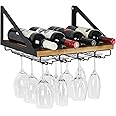 J JACKCUBE DESIGN JackCubeDesign Wall Mount Wine Rack with Glass Holder ...