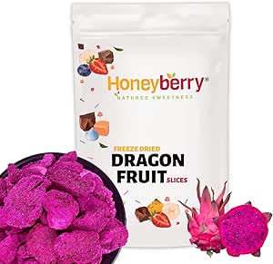 Freeze Dried Dragon Fruit Slices 50g - Dehydrated from Frozen Red Pitaya Chips - Edible Tropical ...