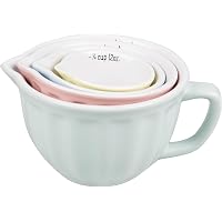 Set of 4 Ceramic Vintage Pastel Measuring Cups - 11 x 15 x 7 x 11 cm ...