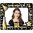 Happy 18th Birthday Photo Booth Props - Black Gold Inflatable Party ...