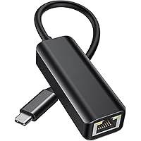 Amazon Basics USB Type-C to RJ45 Ethernet LAN Adapter, Up to 10/100 ...