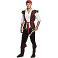 HENBRANDT Adult Men’s Caribbean Pirate Fancy Dress Halloween Costume Swashbuckler Buccaneer Sea ...