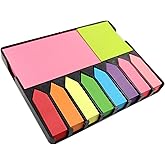 R H lifestyle Sticky Notes Set Memo Pad with 8 Sticky Tabs, Bright Neon ...