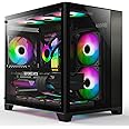 iONZ PC Gaming Case Micro ATX Mid Tower - Dual Chamber Dynamic Series ...