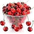 HUIANER 100pcs Artificial Cherries, 50pcs Lifelike Red Cherries 50pcs ...