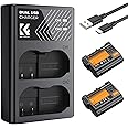 K&F Concept EN-EL15 Battery and Dual Slot Charger for Nikon Z8 Z5 Z6 Z6 II Z7 Battery Compatible ...