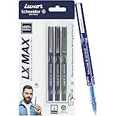 Luxor Schneider LX MAX roller ball pen, Pack of 3 - Blue+Black+Red ...