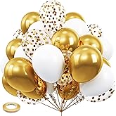 PartyWoo Gold Balloons Set, 50 pcs Gold Glitter Balloons, Metallic Gold ...
