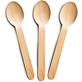 100Pcs Wooden Disposable Spoons - 14cm Palm Leaf Serving Spoons Plastic ...