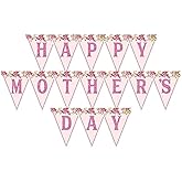 2 Strings Mothers Day Banner,Happy Mothers Day Banner and Best Mum Ever ...