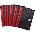 Oxford Black n' Red Casebound Hardback Notebook 192 Pages A6 (Pack of 5 ...