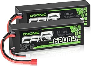 OVONIC 2s Lipo Akku 7,4V 6200mAh 50C mit T Stecker Hardcase Lipo Batterie Zellen für RC Auto ...