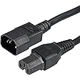 PATIKIL AC Power Cord 3 Prong C14 Male to C15 Female 1.5mm2 1.5m 4.92Ft 250V 10A PDU Extension ...