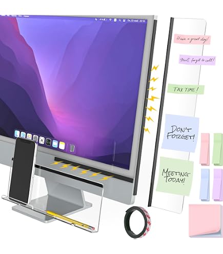 Monitor Holder PATIKIL Monitor Memo Board - Transparent Black Sticky ...