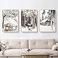 Amazon.de: TROYSINC 3er Premium Poster Set, Winter Bilder, Elch, Holzhaus, Wald Wandkunst ...