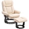 HOMCOM Relaxsessel mit Hocker, 360°drehbarer Fernsehsessel mit ...