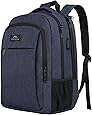 School Backpack 15.6", Slim Laptop Rucksack with USB Charging Port Anti ...