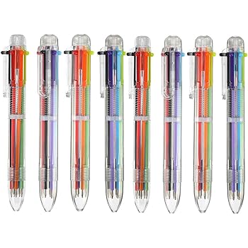 16 Pièces Multicolore Stylos 8-en-1 Rétractable Stylos à Bille 8 ...
