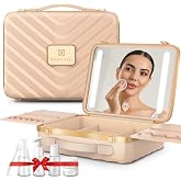 Beautifect Box Rose Gold - Large Makeup Bag with LED Light Up Mirror ...