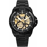 Buy Fossil Bronson Analog Black Dial Gray Band Men's Stainless Steel ...