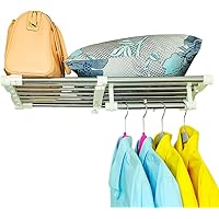 BAOYOUNI Expandable Shelf Airing Cupboard Tension Rod Extendable ...