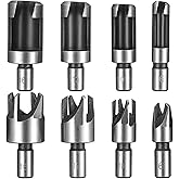 WOWOSS Wood Plug Drill Bit Set of 8 Wood Plug Cutter Claw Drill Bits 6 ...