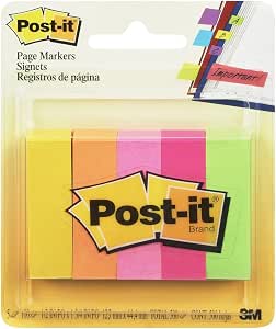 Post-it Marque-pages 15 x 50 mm Couleurs vives: Amazon.fr: Fournitures ...