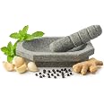 EZAHK Kalvam Stone Mortar and Pestle Set,Masher, Khalbatta, Kharal ...