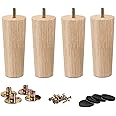 La Vane 8 inch / 20cm Wooden Furniture Legs, Set of 4 Solid Wood ...