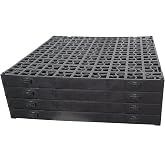 Pack of 12 Black Plastic Paving Driveway Grid Turf Grass Lawn Path ...