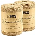 H&S Natural Jute Twine String – 2 Reels x 3mm Thick Strong Natural ...