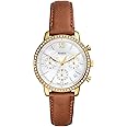 Buy Fossil Women Neutra Brown Quartz Leather Chronograph Watch Es5278 ...