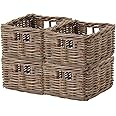 Wovenhill Set of 4 Kubu Rectangle Wicker Baskets | Handmade Woven ...