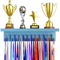 CREATCABIN Football Trophy Shelf Medal Display Shelf with 12 Hooks ...