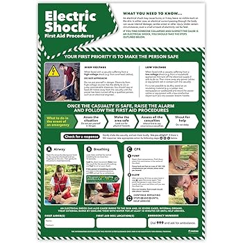 Safety First Aid Electric Shock Poster, Laminated (59x42cm): Amazon.co ...