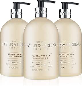 Baylis & Harding Jojoba, Vanilla & Almond Oil Hand Wash 500ml, Pack of 3 - Vegan Friendly ...