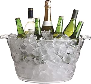 BarCraft Large Drinks Cooler/Beer Bucket, Acrylic, Transparent, 10 ...