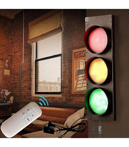 Traffic Light Wall Lamp Remote Control Traffic Light, Retro Traffic