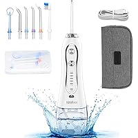 Water Flosser for Teeth Cordless with 5 Modes, Binefia 360° Rotation ...