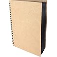 Artway Enviro – Spiral Bound A4 Black Card Sketchbook – Portrait - 60 Sides/30 Pages of Recycled ...