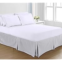 Sapphire Collection PLAIN DYED POLY COTTON PLEATED PLATFORM BASE VALANCE SHEETS (King, Silver ...