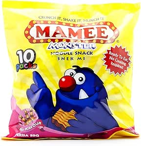 Mamee Monster Noodle Snack - BBQ Favour (8 packs) 200g: Amazon.co.uk ...