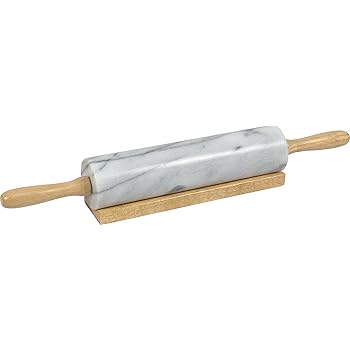 Premier Housewares Teigroller mit Holzgriffen und Ständer 46 cm weißer ...