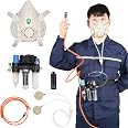 Trudsafe Supplied Air Set Half Face Respirator for Painting, Air Fed ...