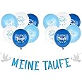 Meine Taufe Girlande & Banner - Blaues Taufe Dekoration Set mit 12 Pcs ...