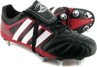 adidas Mens Mens Adipure Flanker Rugby Boots in Black-White - UK 10 ...