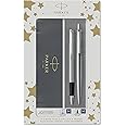 Parker Jotter Duo Set con Penna a Sfera e Penna Stilografica in Acciaio Inossidabile con ...