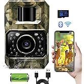 MAXDONE Wildlife Camera WiFi Bluetooth with APP, 48MP 30FPS Solar Trail ...